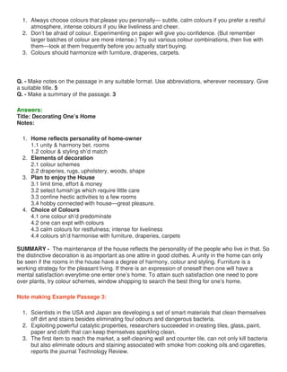 Note Making CBSE 11 English | PDF