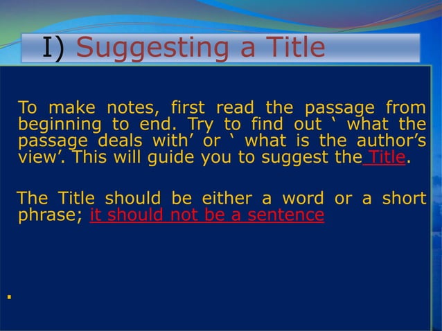 Note making skills | PPTX