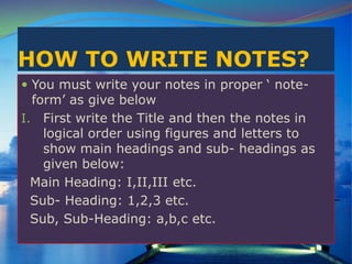 Note making skills | PPTX