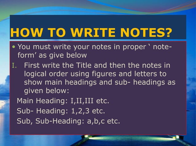 Note making skills | PPTX
