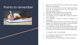 Note Making & Summarising.pptxdzhshdhdhdhdh | PPTX