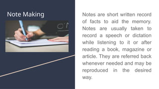 Note Making & Summarising.pptxdzhshdhdhdhdh | PPT