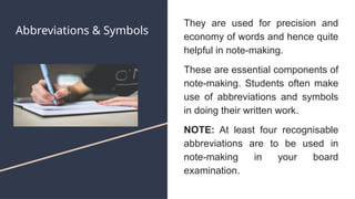 Note Making & Summarising.pptxdzhshdhdhdhdh | PPTX