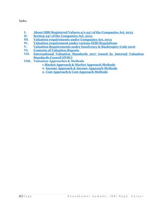 Note of IBBI registered Valuers for shares u/s 247 of Companies Act 2013 | PDF | Real Estate ...