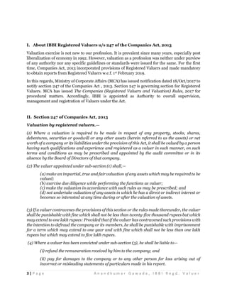 Note of IBBI registered Valuers for shares u/s 247 of Companies Act 2013 | PDF | Real Estate ...