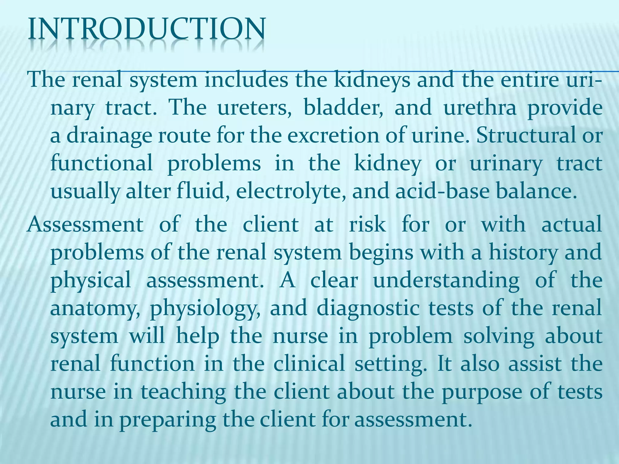 Note on assessment of renal or urinary system | PPTX