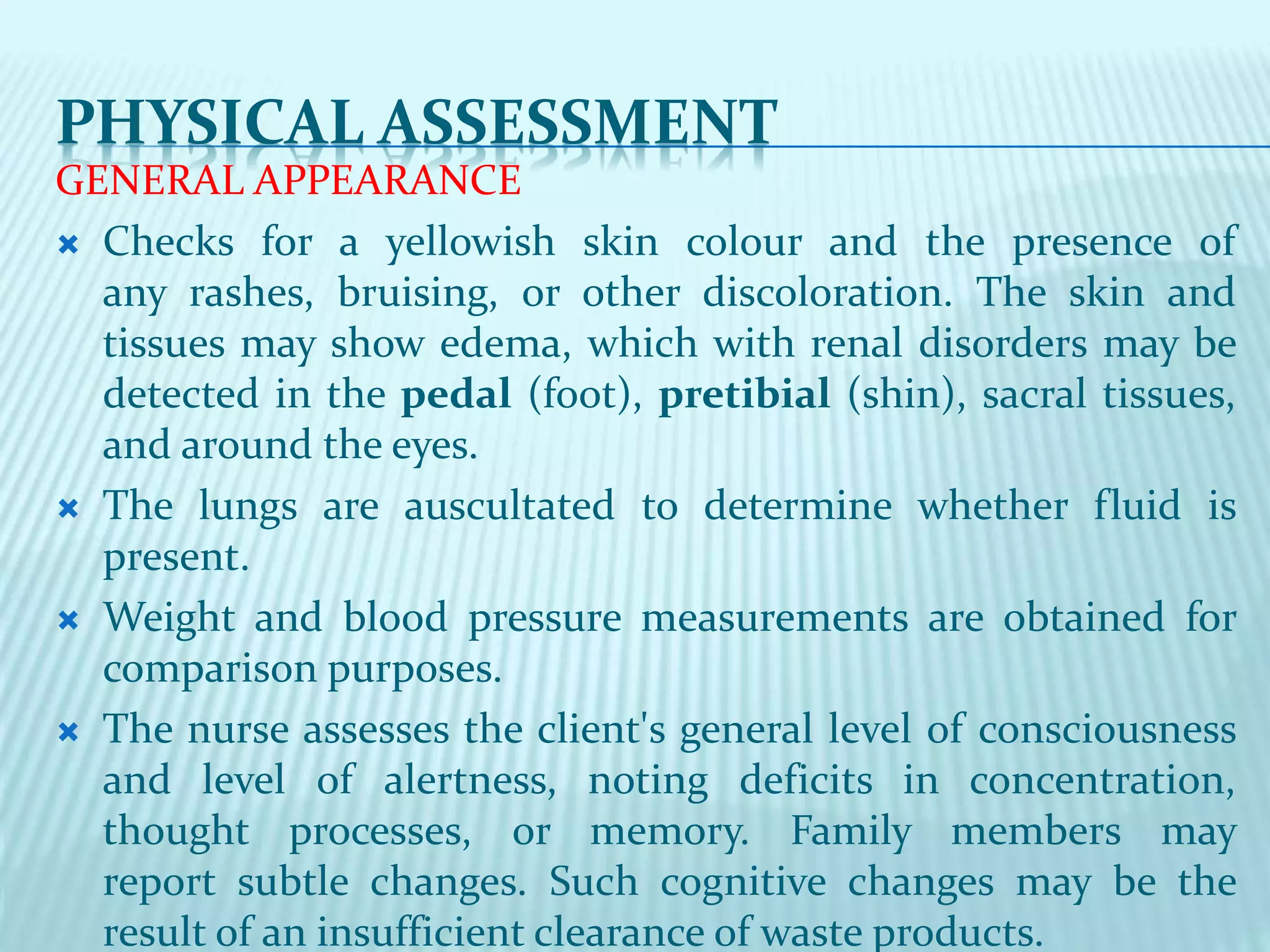 Note on assessment of renal or urinary system | PPTX