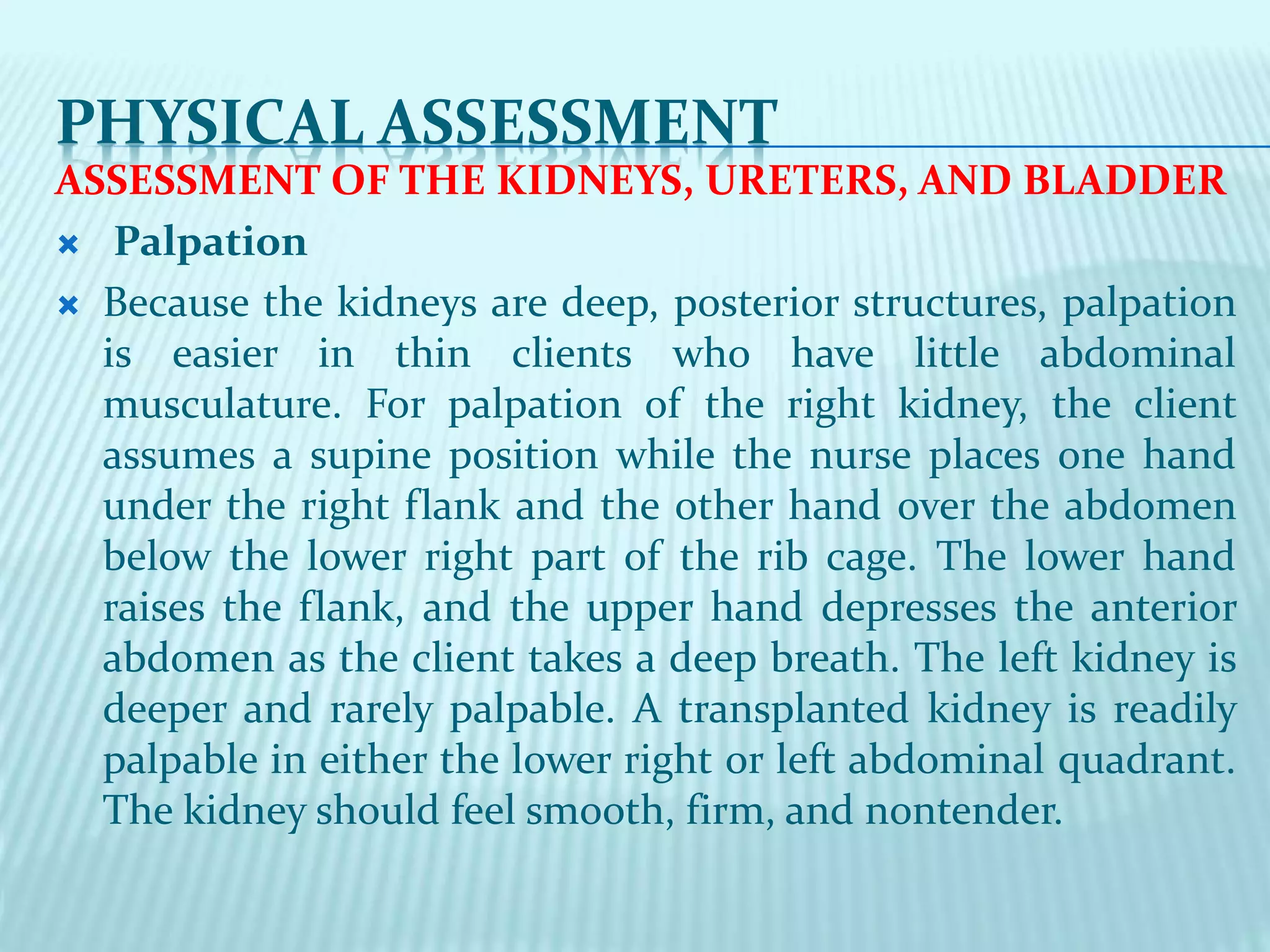 Note on assessment of renal or urinary system | PPTX