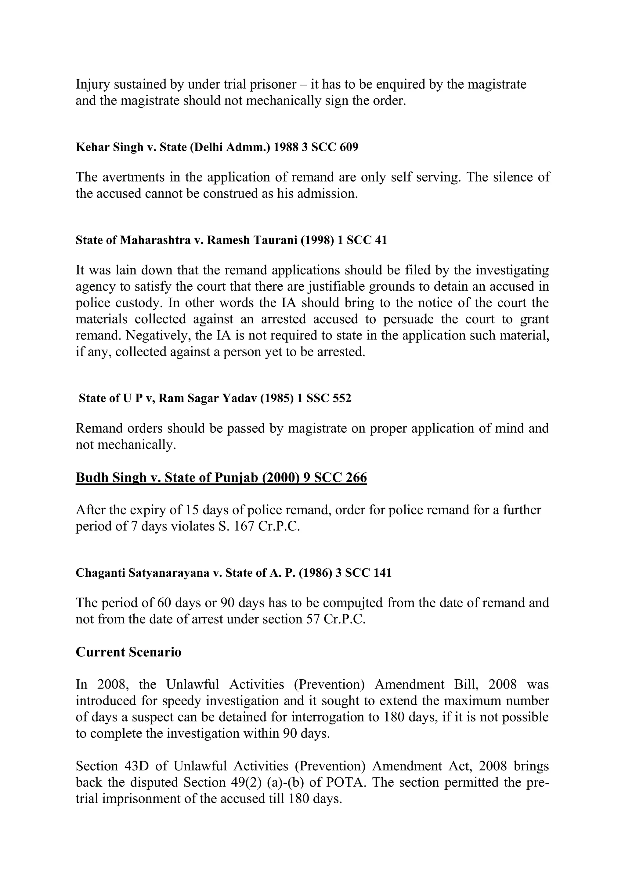 Note on custodial interrogation in india | PDF