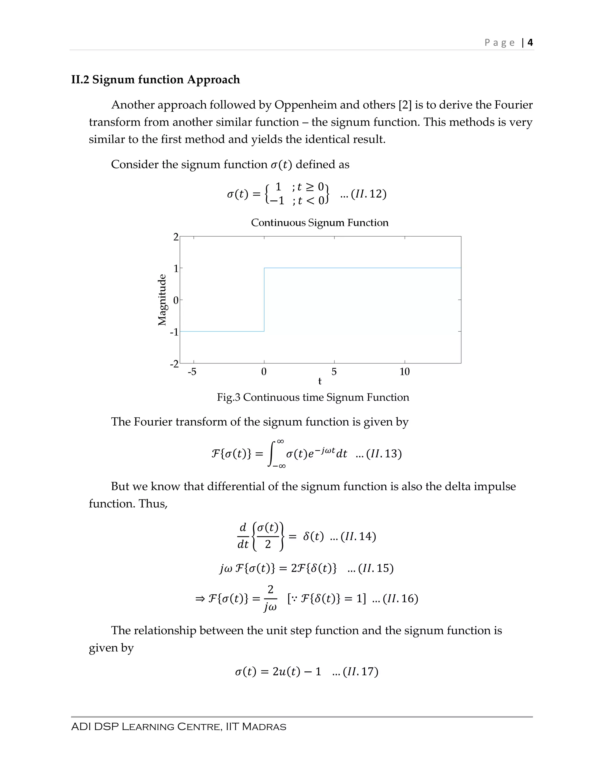 Note on fourier transform of unit step function | PDF