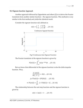 Note on fourier transform of unit step function | PDF
