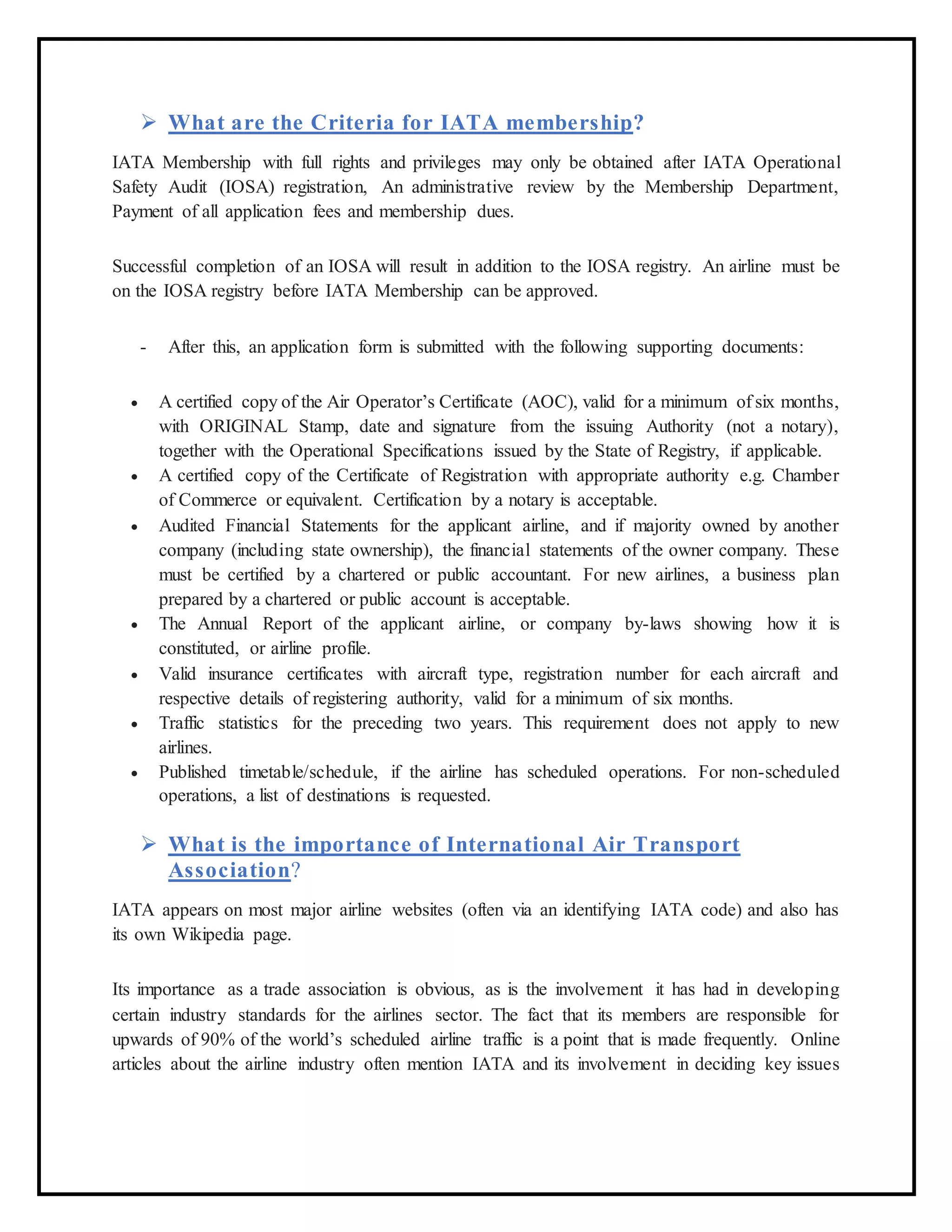 Note on iata | PDF
