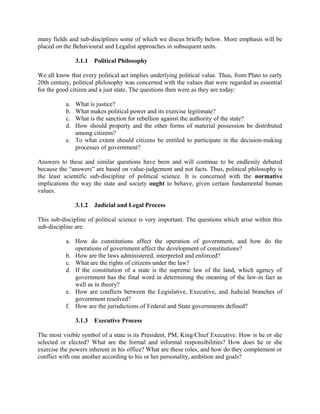 NOTE ON INTRODUCTION TO POLITICAL SCIENCE | DOC
