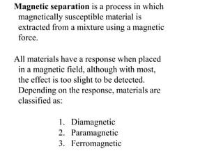 Magnetic separation &it's different methods | PDF