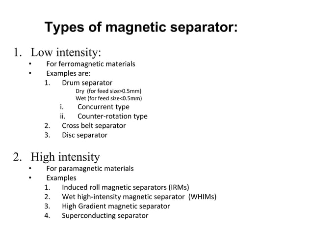 Magnetic separation &it's different methods | PDF