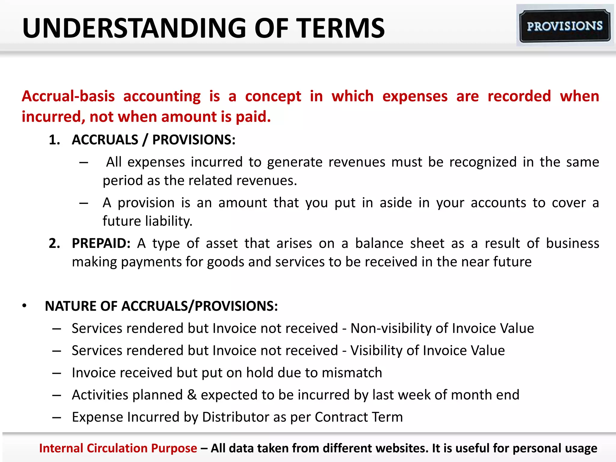 Provisions in Accounting & Prepaid Expenses | PPTX