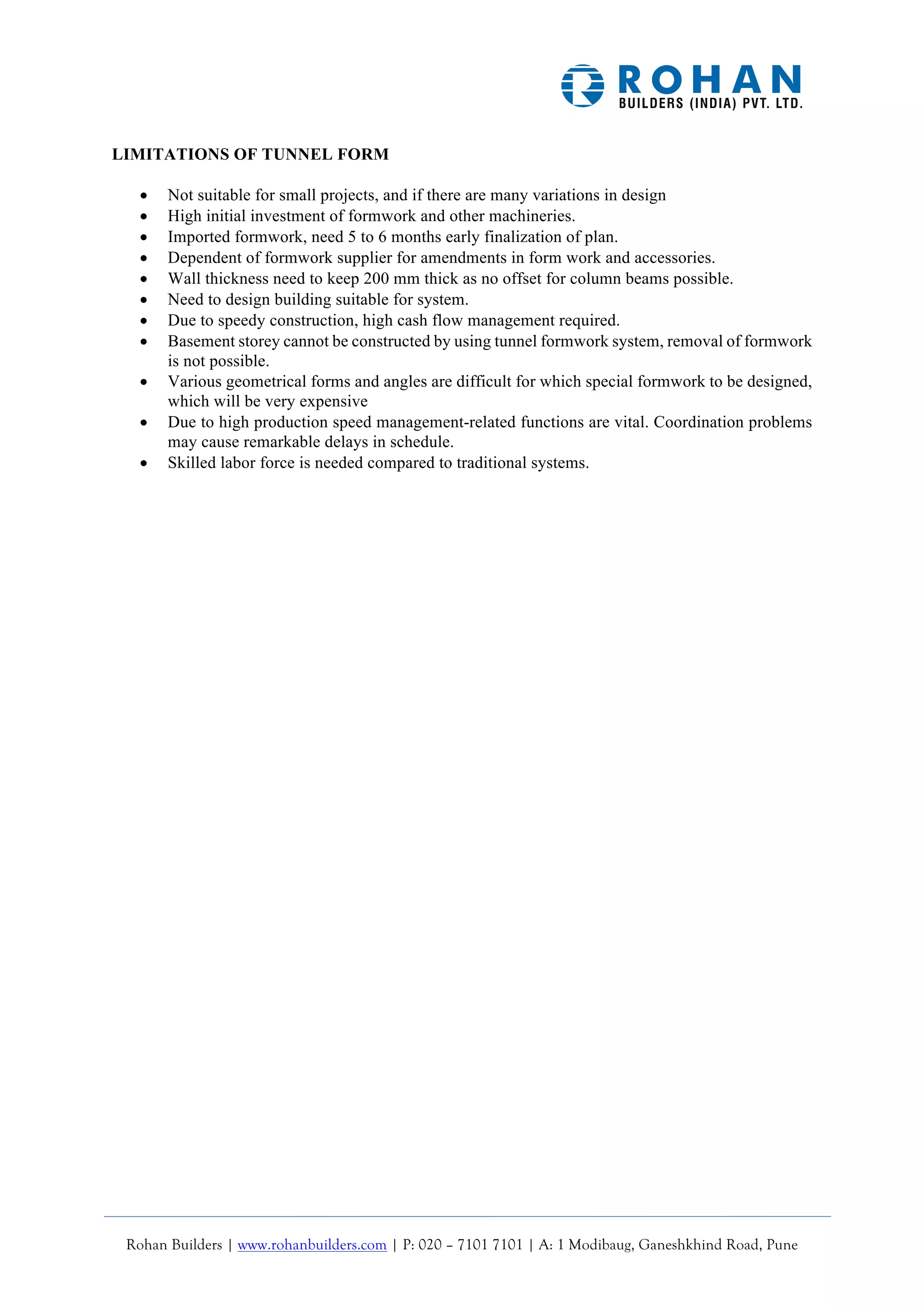 Note on tunnel form construction | PDF