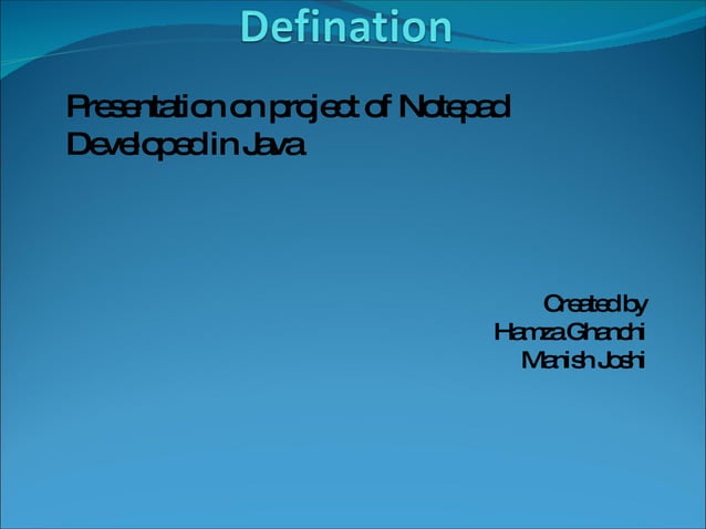 Notepad Presentation Mca | PPS | Desktop Publishing | Computer Software ...