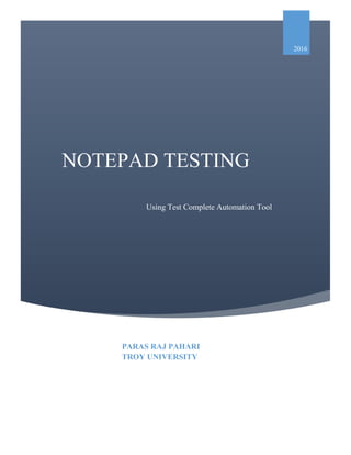 Notepad Testing Report | PDF