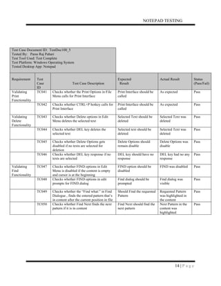 Notepad Testing Report | PDF