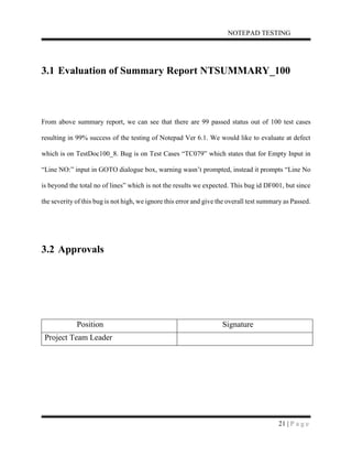Notepad Testing Report | PDF