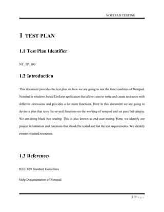 Notepad Testing Report | PDF