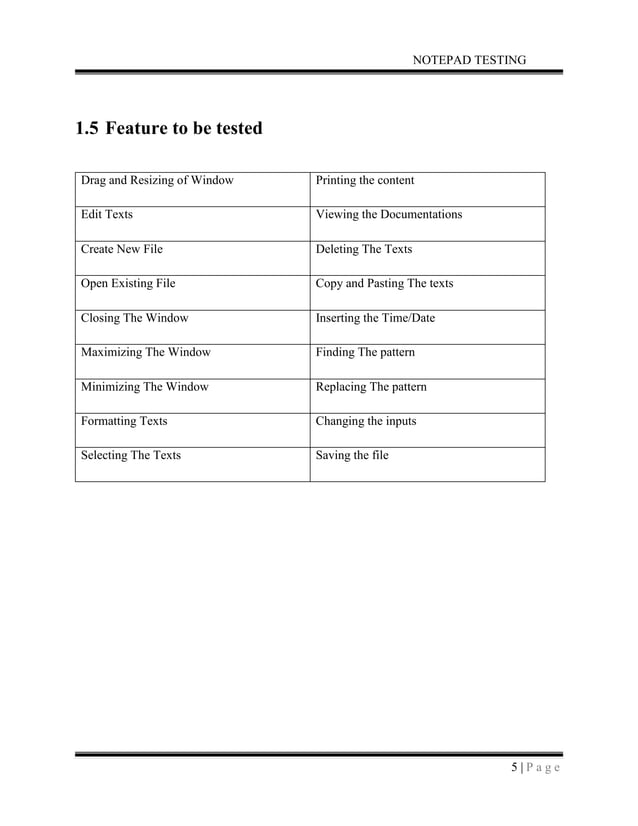 Notepad Testing Report | PDF