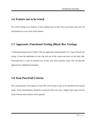 Notepad Testing Report | PDF