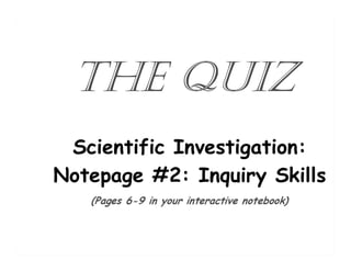 Notepage #2 quiz | PPT