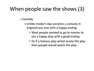 History of Elizabethan Theater and Significance to the societ | PPTX