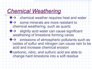 Weathering, Erosion, Deposition, Landscapes | PPT