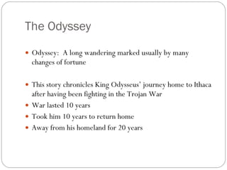 Notes on the Odyssey | PPT | Poetry | Books and Literature