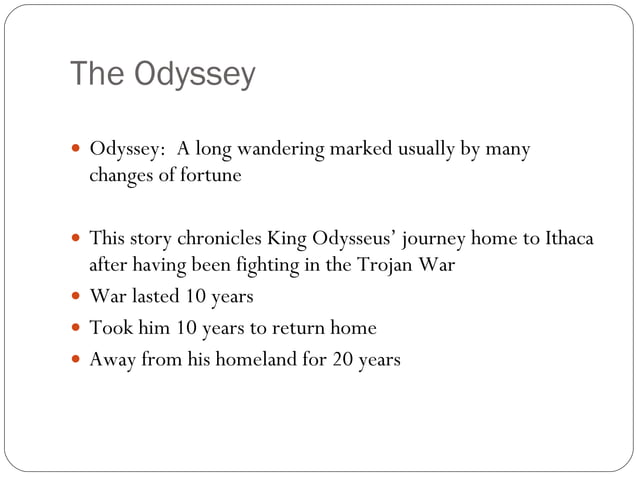 Notes on the Odyssey | PPT
