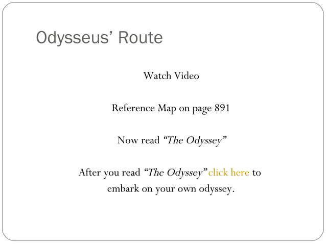 Notes on the Odyssey | PPT