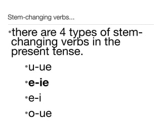 Stem-Changing Verbs | PDF