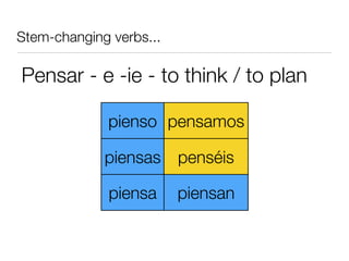 Stem-Changing Verbs | PDF