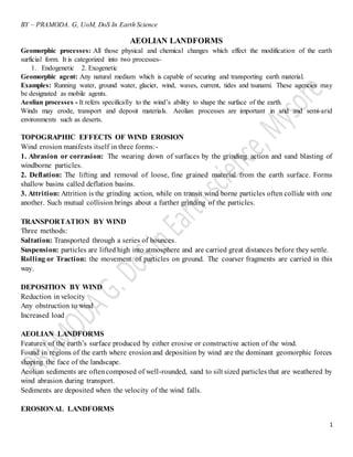 Geo-morphology notes | PDF