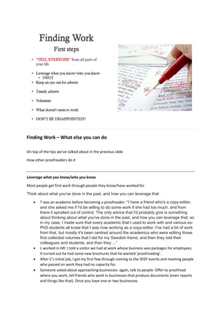 Notes for Starting out: A guide for newbies - Claire Handy | PDF