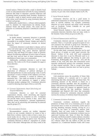 Application Areas of Community Detection: A Review : NOTES | PDF