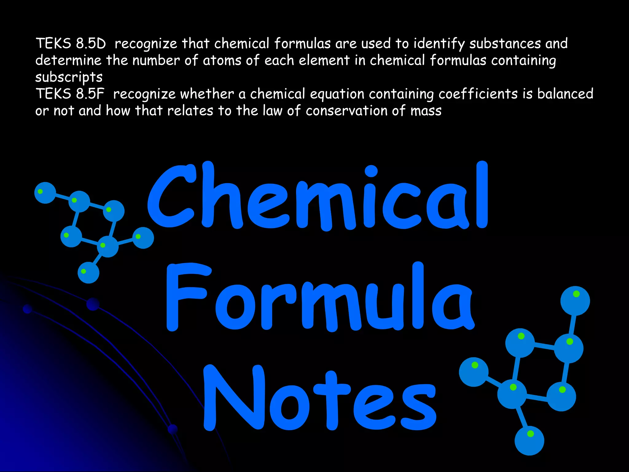 Notes chemical formulas | PDF