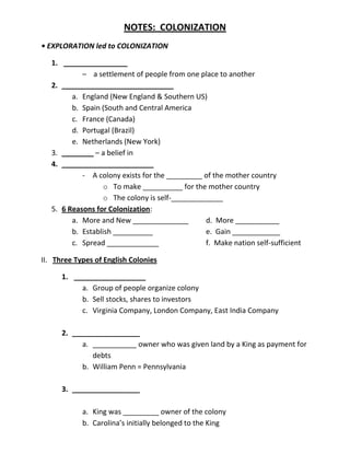 Notes colonization (student) | PDF