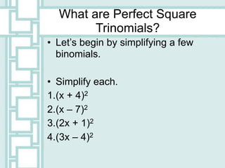 Notes completing the square | PPT