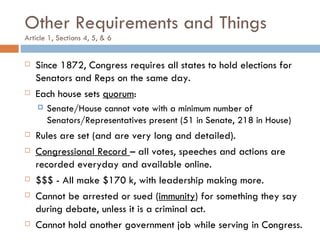Constitution Notes - Article 1 | PPT
