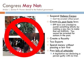 Constitution Notes - Article 1 | PPT