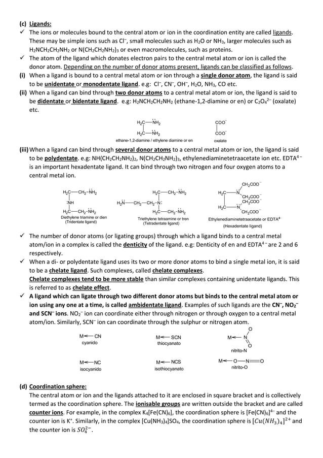 Notes-Coordination compounds.pdf | Chemistry | Science