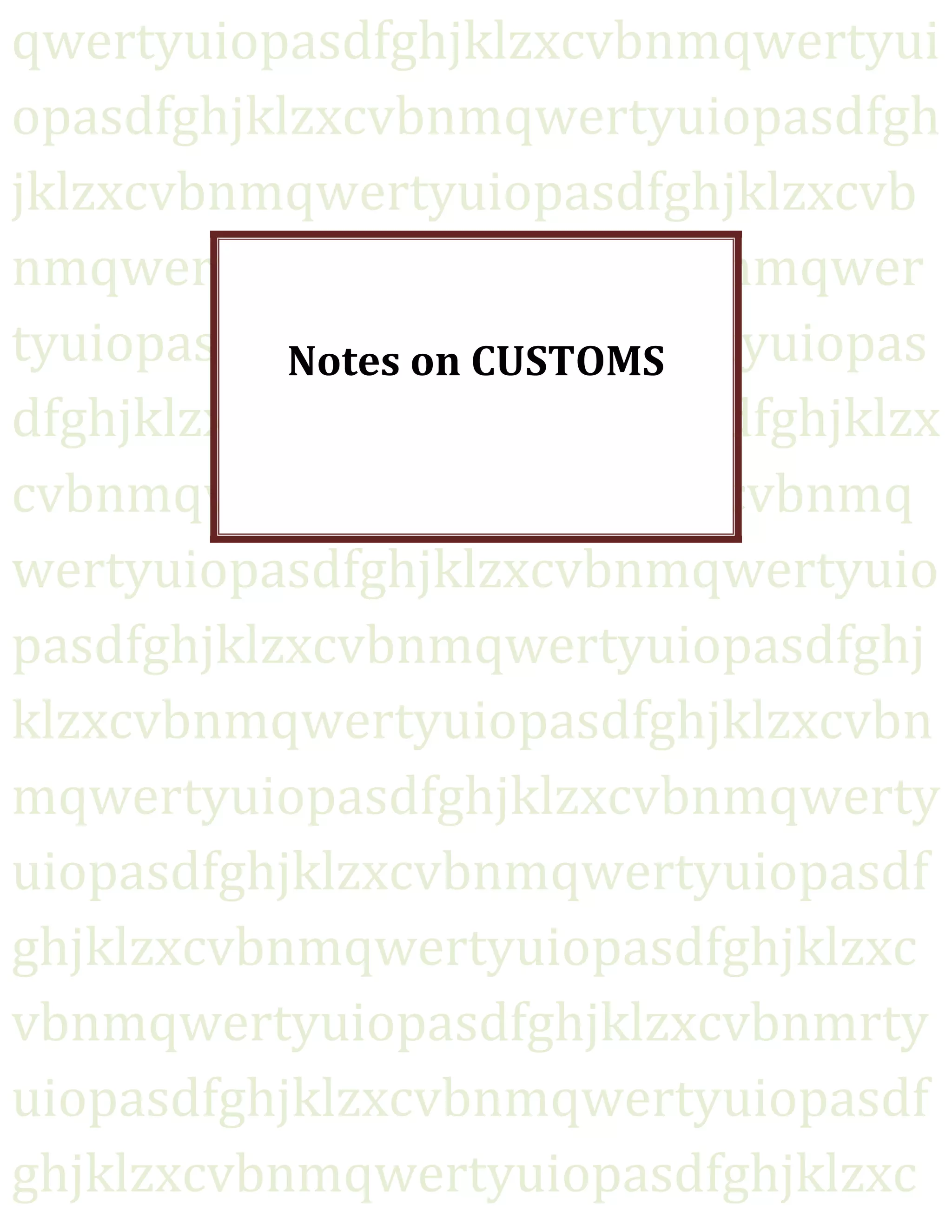 Notes customs (1) | PDF