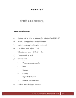 Notes customs (1) | PDF