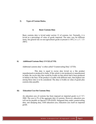 Notes customs (1) | PDF