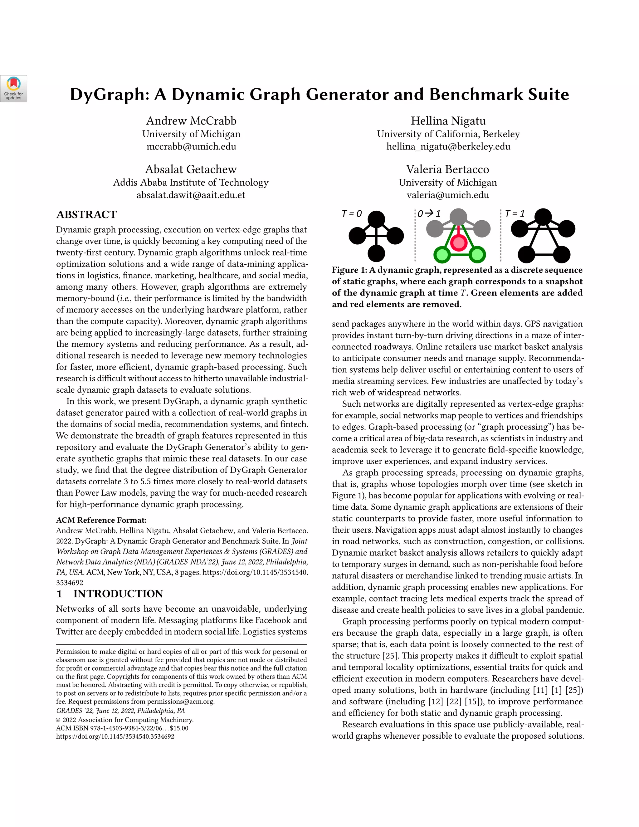Dygraph A Dynamic Graph Generator And Benchmark Suite Notes Pdf