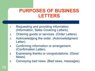 Notes -how to write business letters | PPT